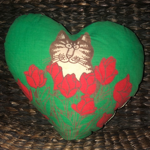 B. Kliban | Accents | Vintage B Kliban Cat Heart Accent Pillow Red ...